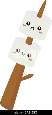 Marshmallow on wooden stick vector icon Stock Vector Image & Art - Alamy