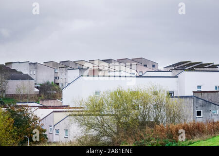 Derelict council house development in poor housing crisis ghetto estate ...