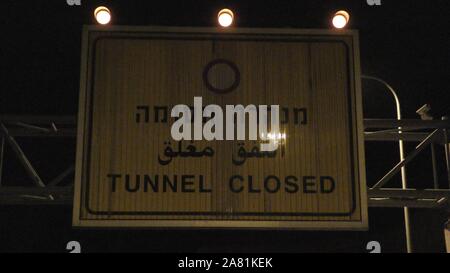 a closed car tunnel sign in road traffic and transportation Stock Photo ...
