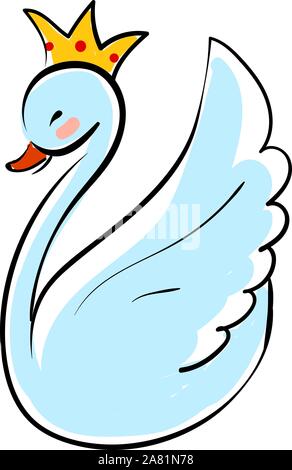 Cartoon princess swan on white background Stock Vector Image & Art - Alamy