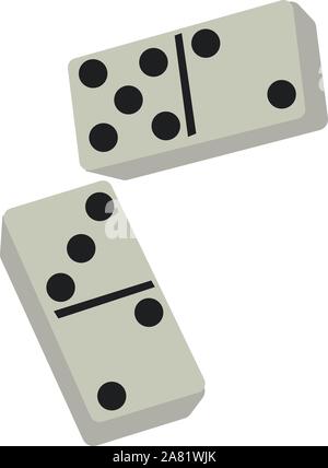 Domino game, illustration, vector on a white background Stock Vector ...