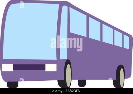 Purple bus, illustration, vector on white background Stock Vector Image ...