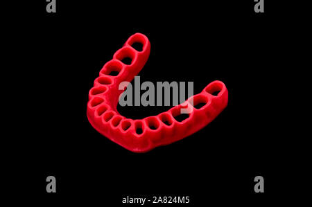 human gums without teeth model medical illustration isolated on black ...