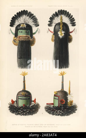 Mask of Kok'ko Thlann'a, Great God, of Ma'tke Thlan'nakwe, Great Fire ...