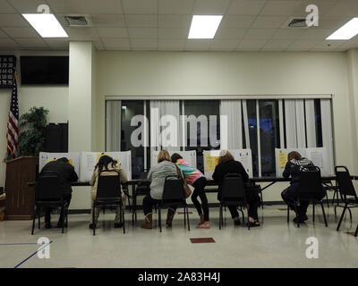 Virginia, USA. 5th Nov, 2019. Election Chief and Poll workers review ...