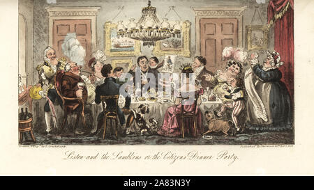 Regency dinner party at the home of a bourgeois family. Liston and the ...