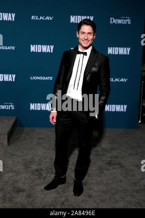 Matthew MacCaull attends the world premiere of "Midway" at the Regency ...