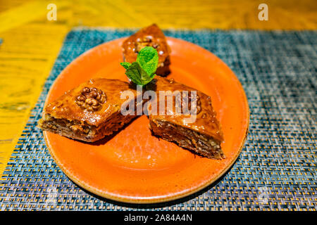 Azerbaijan baklava. Traditional Azerbaijan dessert baklava. Sweet ...