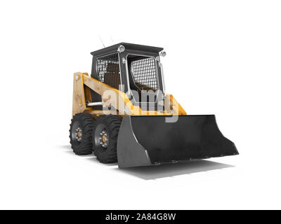 Orange skid steer 3d render on white background with shadow Stock Photo ...