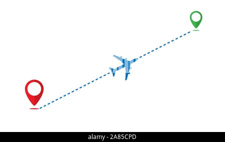 Travel from one point to another destination Stock Vector Image & Art ...