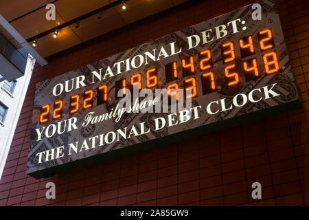National debt clock Manhattan New York City November 2007 Stock Photo ...