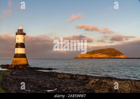 Golden hour pen mon lighthouse, portrait, wide angle Stock Photo - Alamy