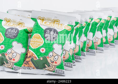Packets of Nori flavour edible Small Crickets snack food. Protein rich ...