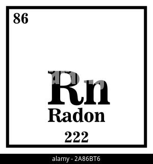 Radon element periodic table symbol. Gas radon chemistry element Stock ...