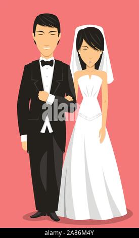 Chinese wedding couple, Chinese wedding cartoon, Traditional Chinese ...
