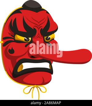 Tengu face mask or head - Japanese long-nosed tengu Shinto Demigod ...