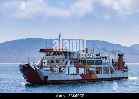 Ferries in the Bali Strait between the ports of Ketapang in Java and ...