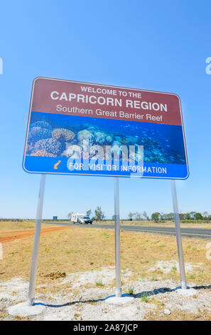 Welcome to Queensland road sign in the Outback - Australia Stock Photo ...