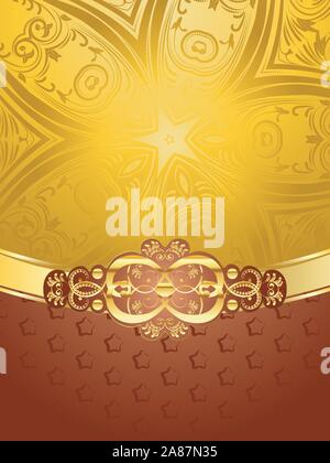 Elegant Gold and Brown Ornamental Frame Template Luxury Vintage ...