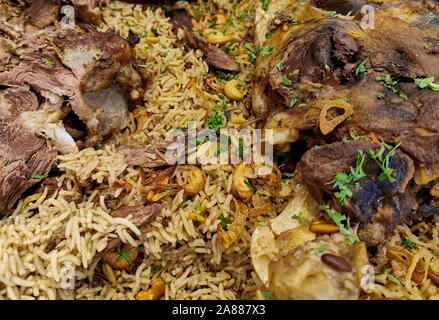 Arabic ouzi lamb rice.A kind of traditional Arabian rice served with ...