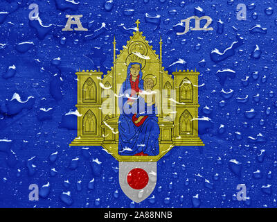 Flag of Montpellier with rain drops Stock Photo - Alamy