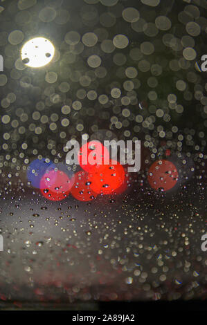 Abstract bokeh multi-color city blurred elevated night view for ...