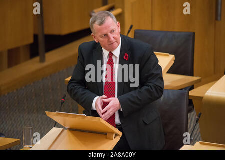 Edinburgh, UK. 7 November 2019.Pictured: Alex Rowley MSP. Stage 1 ...