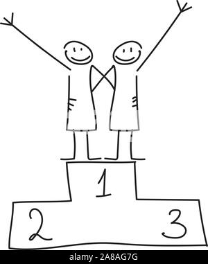 Cartoon winners podium Stock Vector Image & Art - Alamy
