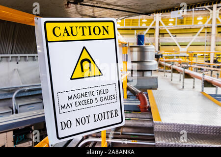 Strong Magnetic Field Warning Sign Isolated Label, Hazard Safety ...