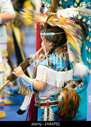 Native American boy with feathered headdress Corn Dance ceremony New ...