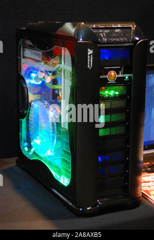 gamers competing in cyber games using computers, gaming consoles and ...