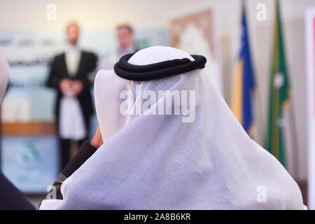 Islamic conference, imam, muslim's leaders at the islamic and arabic ...