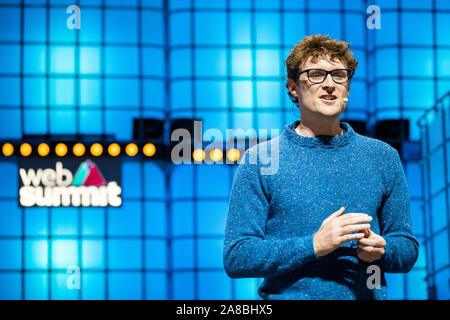Founder and CEO of Web Summit Paddy Cosgrave addresses the audience at ...