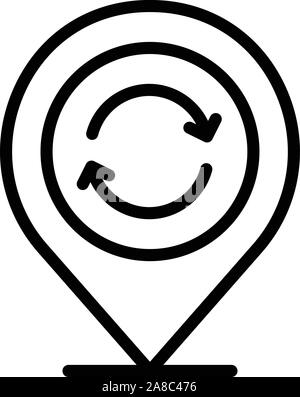 Gps location recycle icon. Outline gps location recycle vector icon ...