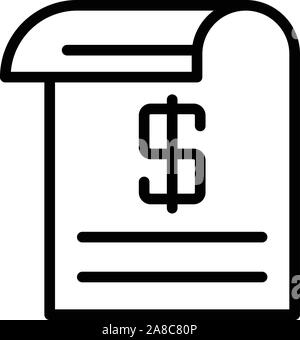 Money bill with tick checkmark line icon. Money verification ...