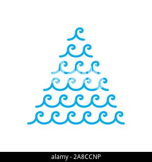 Wave Christmas tree symbol. Ancient Greek ornaments Stock Vector Image ...
