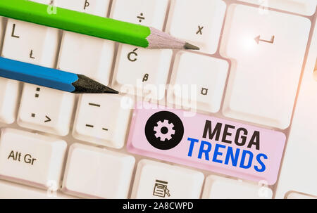 Writing note showing Mega Trends. Business concept for powerful ...