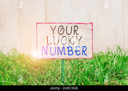 Text sign showing Your Lucky Number. Business photo showcasing ...