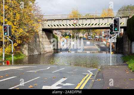 Kilton bridge, Worksop, closed due to flooding Stock Photo - Alamy