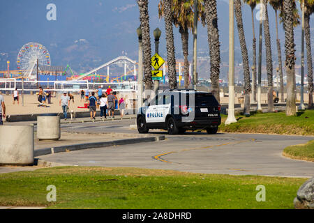 Santa Monica Police Car On Santa Monica Pier California USA Stock Photo ...