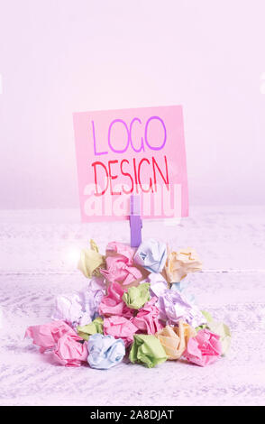 Writing note showing Logo Design. Business concept for a graphic ...