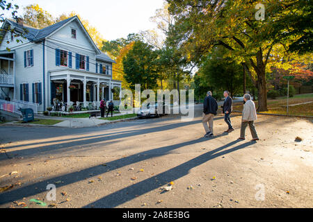 Garrett Park Maryland MD autumn maple leaves turning yellow in the fall ...