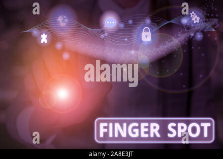 Handwriting text Finger Spot. Conceptual photo Small fluidfilled ...