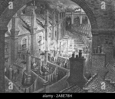 Slums of London, engraving by Gustave Dore, circa. 1850 Stock Photo - Alamy