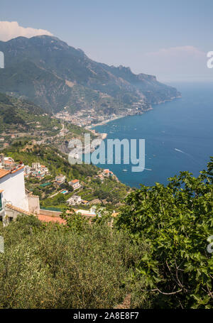 View over the Costiera Amalfitana from Positano cemetery, Costiera ...