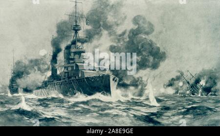 1914 The War Illustrated Sinking of German Battleship SMS Emden Stock ...