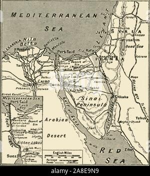 Map of the Suez Canal in Egypt showing the water way from the ...
