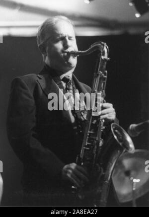 Scott Hamilton playing tenor saxophone at the Concorde Club in ...