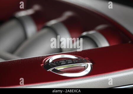 The 550bhp 3799cc engine in a 2016 Nissan GT-R V6 S-A Stock Photo - Alamy