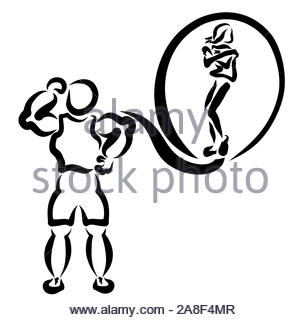 Strong man and weak man illustration Stock Vector Art & Illustration ...